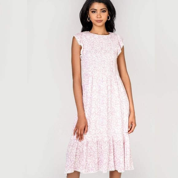 Lost + Wander | Dresses | Lost Wander Lets Go To Paris Pink Midi Dress ...